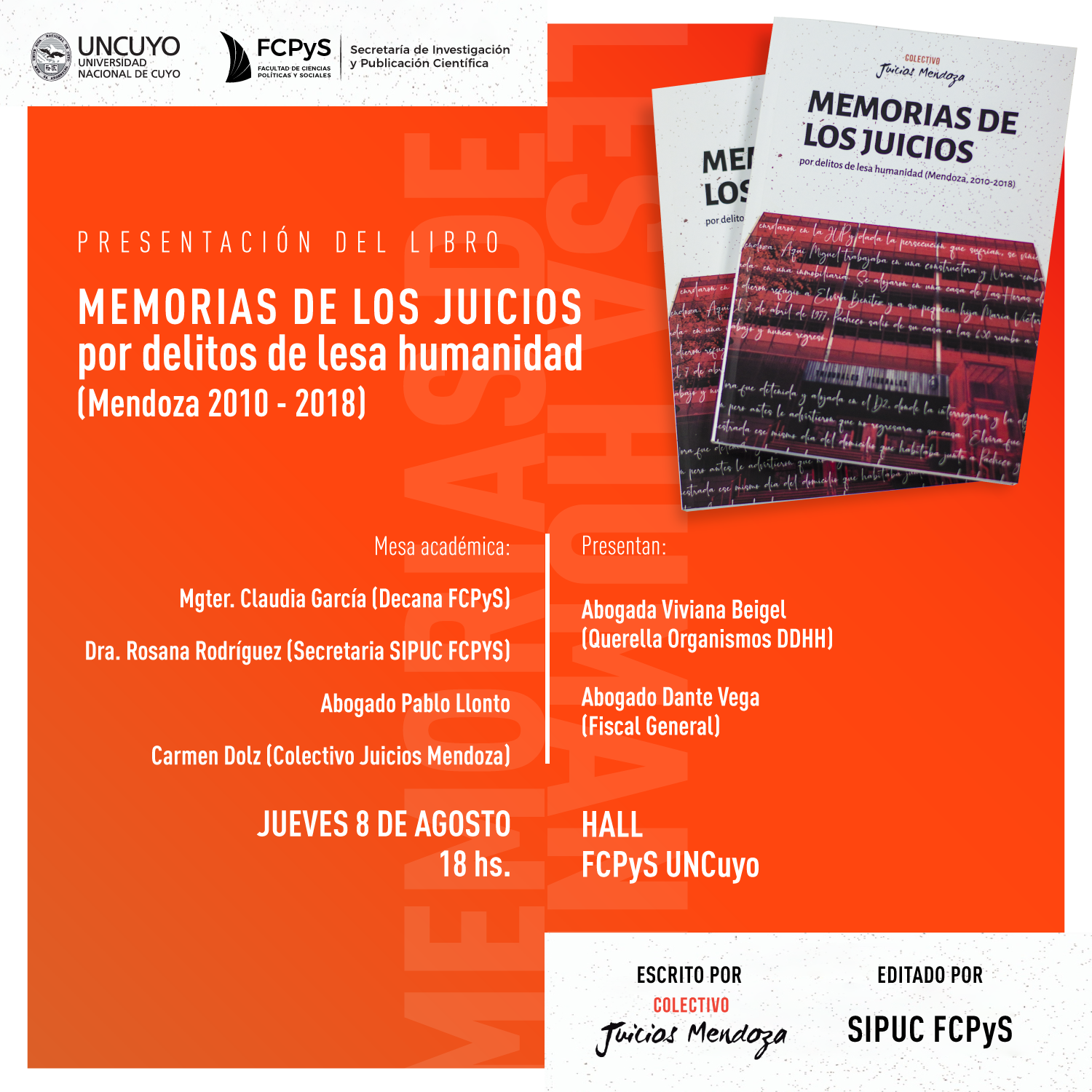 Presentan El Libro Sobre Los Juicios De Lesa Humanidad En Mendoza
