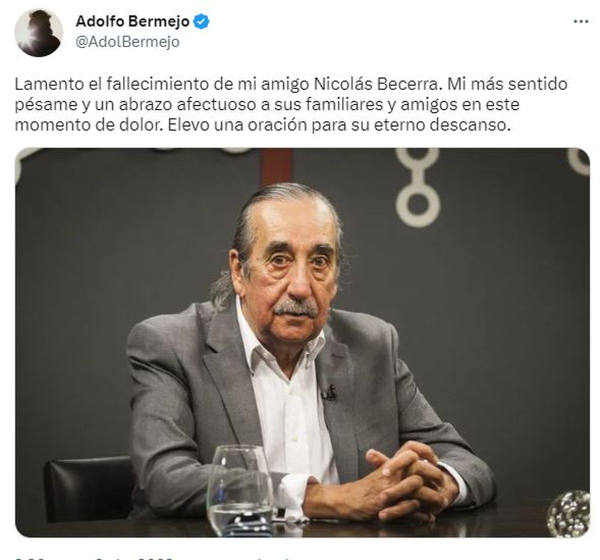 Murió Nicolás Becerra, reconocido dirigente político y deportivo