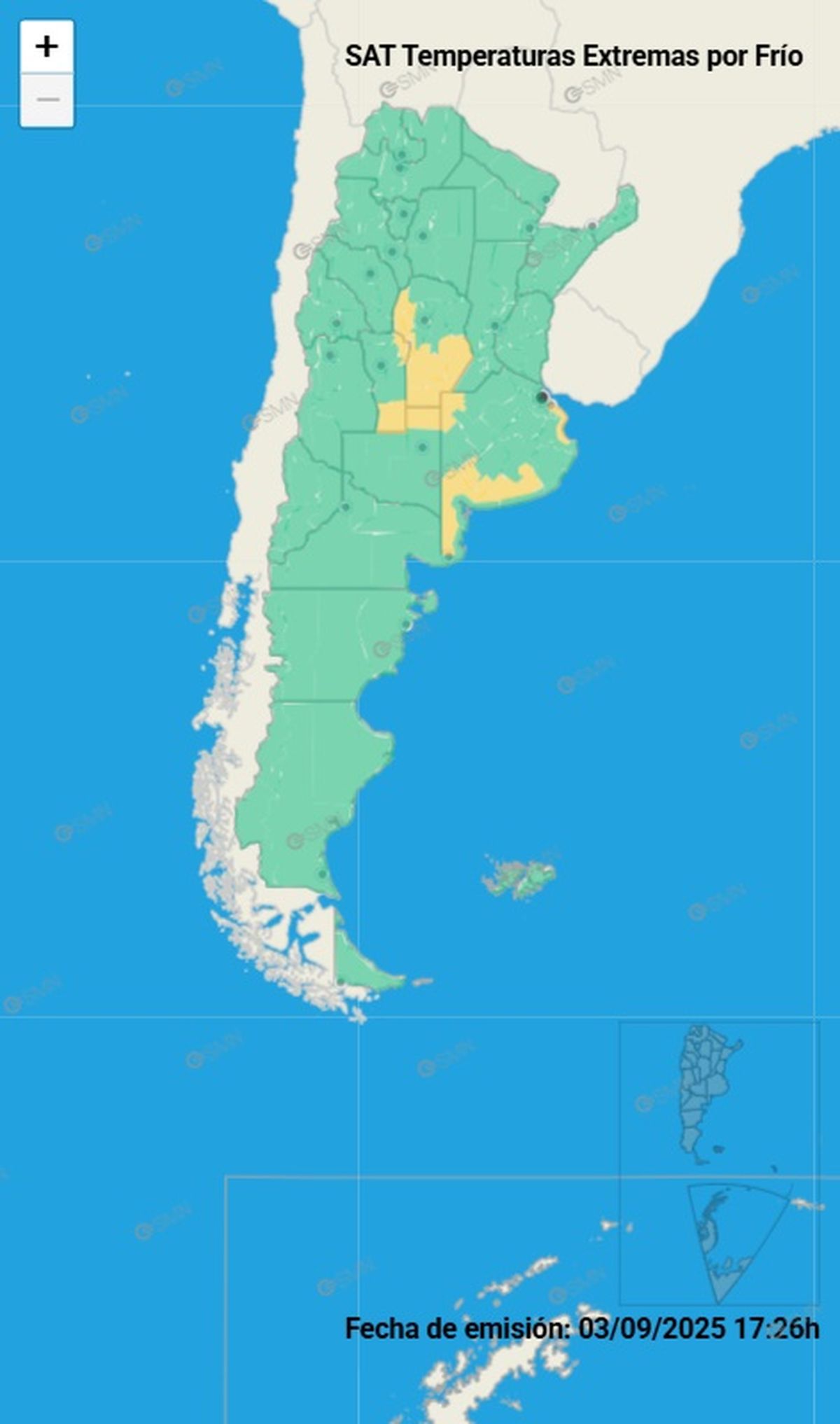 Temperaturas extremadamente frías: varias provincias en alerta este ...