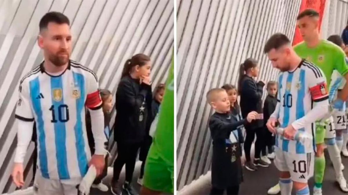 El tierno video de Messi con un niño que se viralizó tras el triunfo de ...