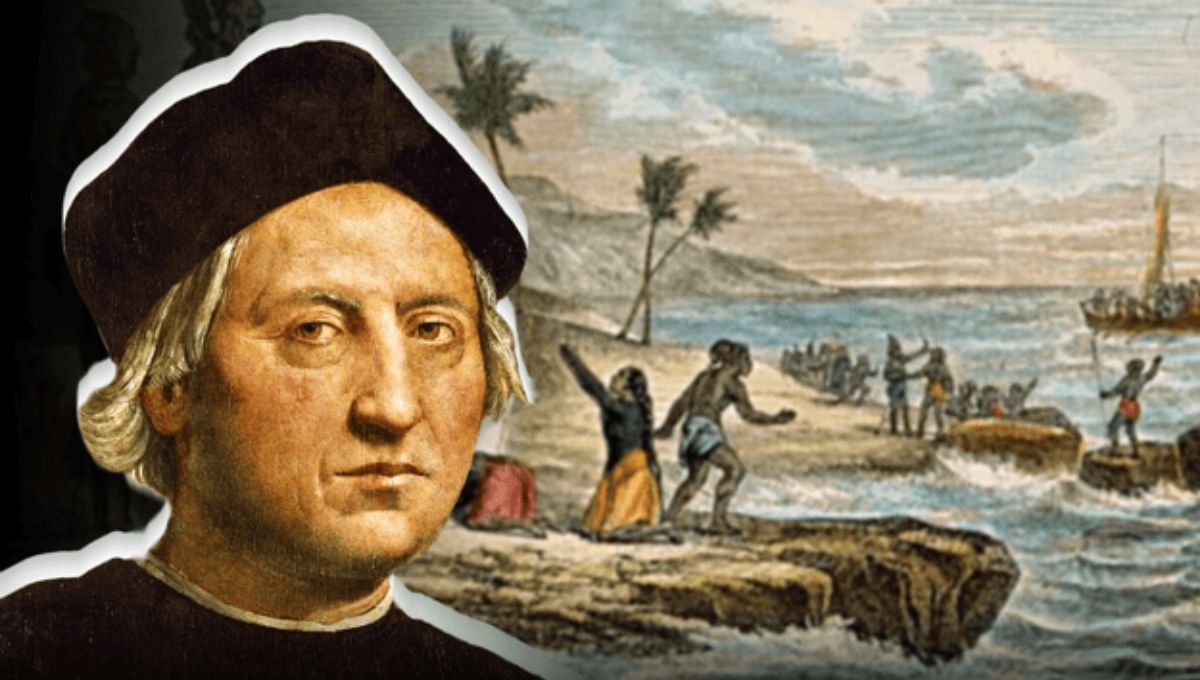 La primera bandera izada por Cristóbal Colón en América: sirvió de ...