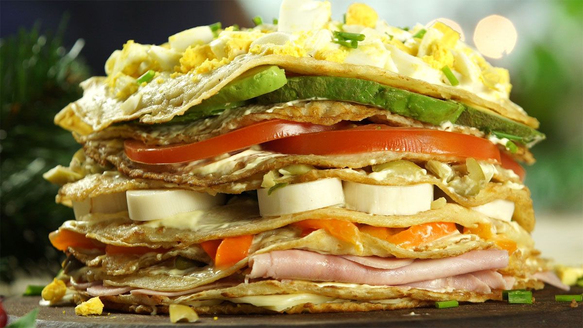 Receta de Torre de panqueques para Navidad