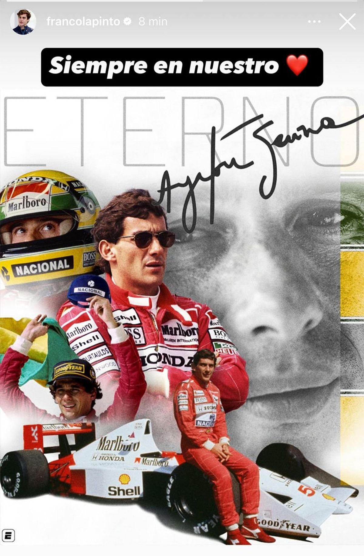 Franco Colapinto le hizo un gran homenaje a Ayrton Senna a 31 años de ...