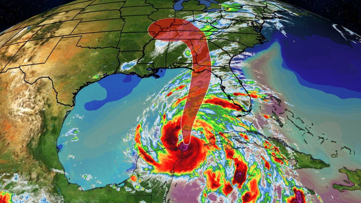 El mapa que predice el recorrido del huracán Helene tras salir de Florida