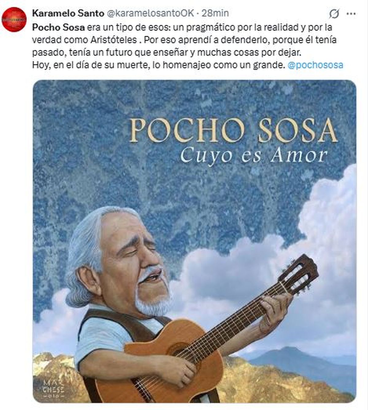 Cientos de mensajes en redes sociales para homenajear al Pocho Sosa