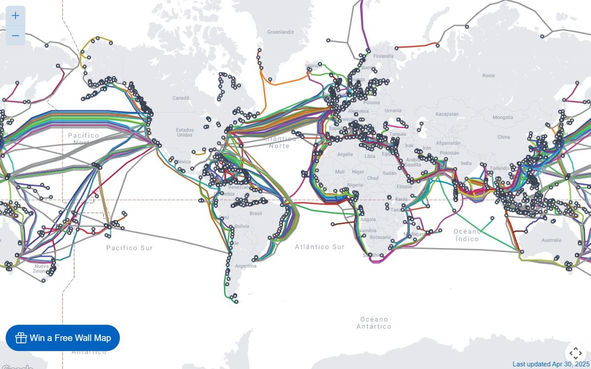 En busca de mi yo interior: Así es el impresionante mapa de cables submarinos que le dan vida a ...