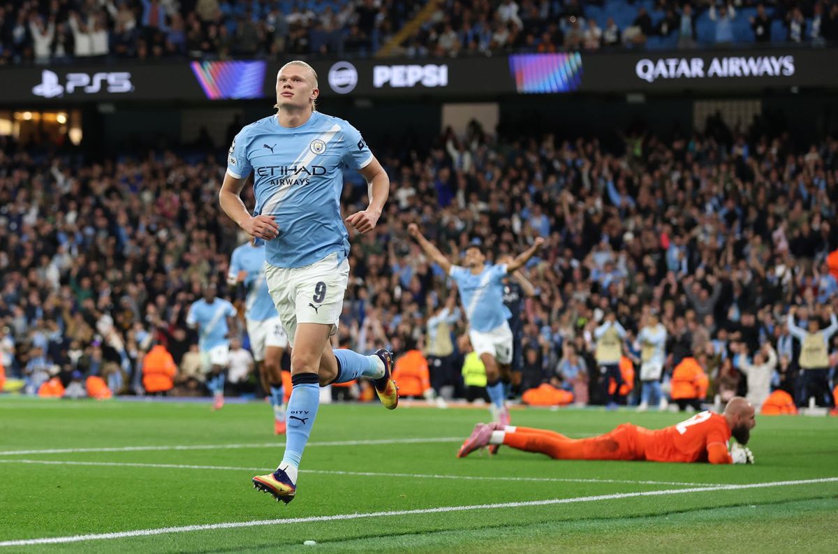 Champions League: victorias del Barcelona y el Manchester City, con récord de Haaland