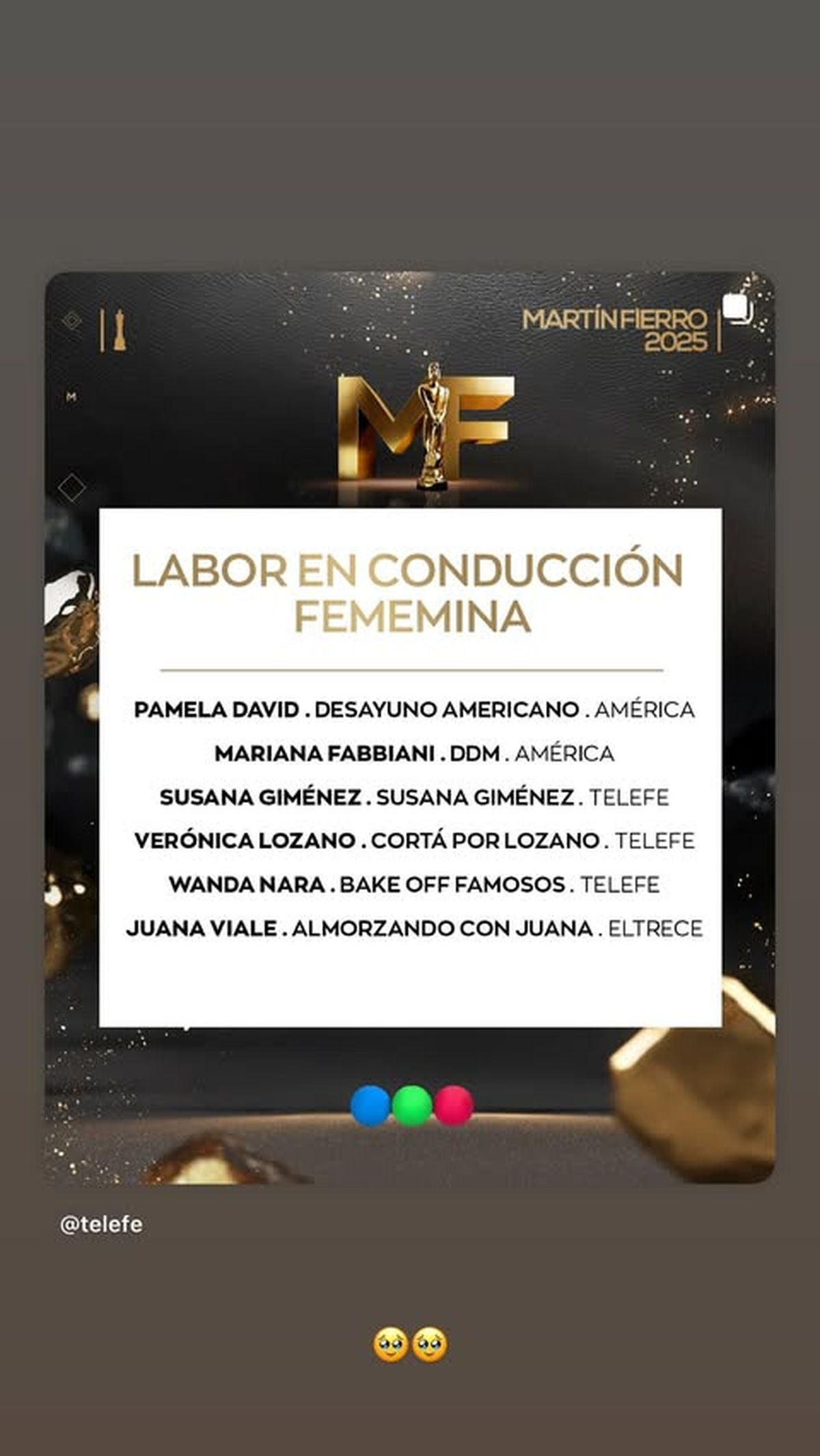 ¡Bombazo! Wanda Nara nominada a dos Premios Martín Fierro