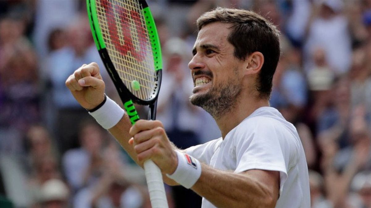 Guido Pella batió en cinco sets a Raonic y pasó a cuartos en Wimbledon