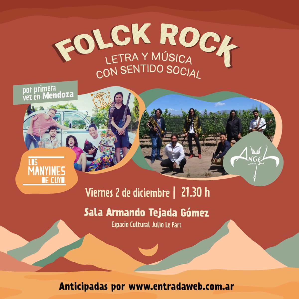 Llega el folck rock al Julio Le Parc con Letra y música con sentido social