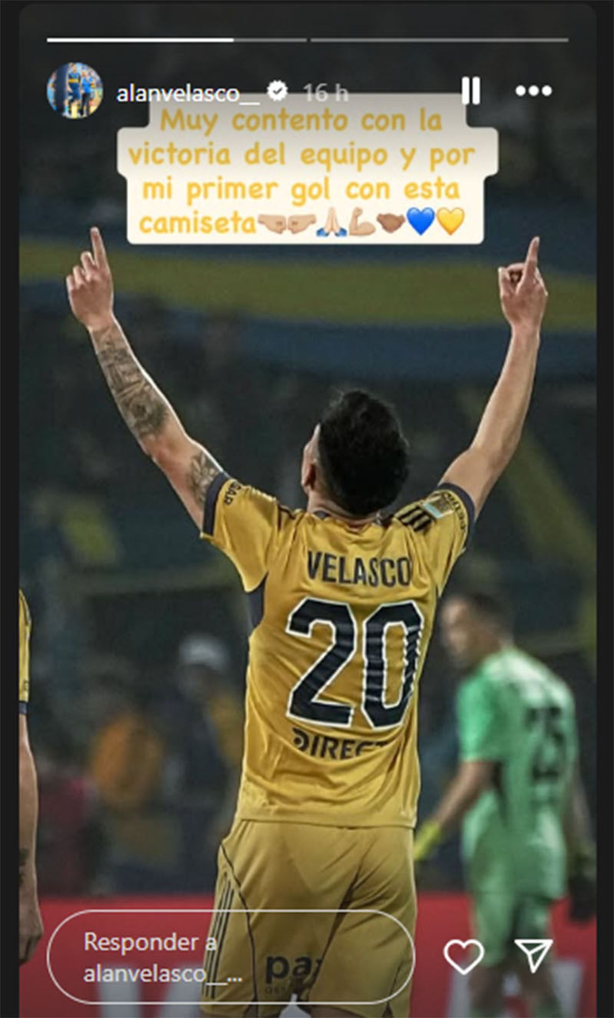 El desahogo de Alan Velasco: el mensaje emotivo después de marcar su ...