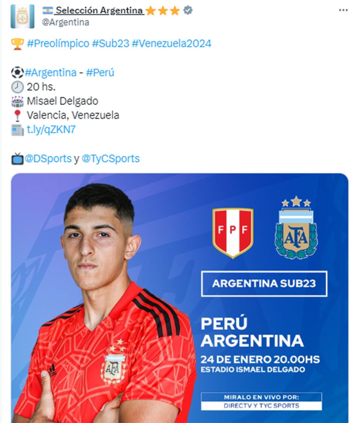 A qué hora juega la Selección argentina Sub 23 vs. Perú, por el ...