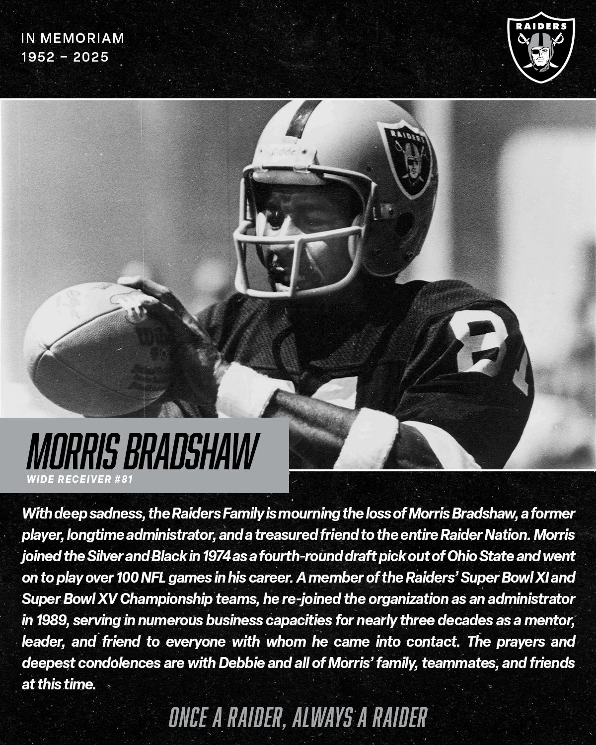 DOLOR en la NFL: a los 72 años murió MORRIS BRADSHAW, ganador de dos SUPER BOWLS