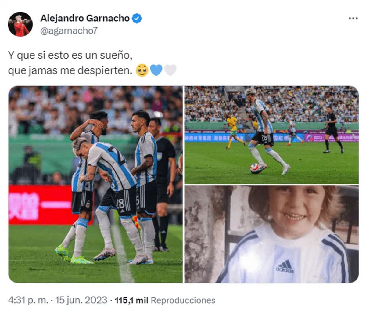 Alejandro Garnacho y su llamativo posteo después de debutar en la ...