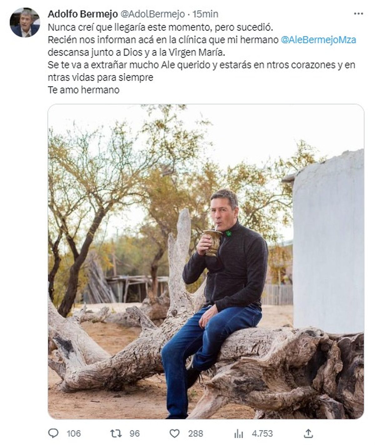 Alejandro Bermejo murió este miércoles a los 60 años