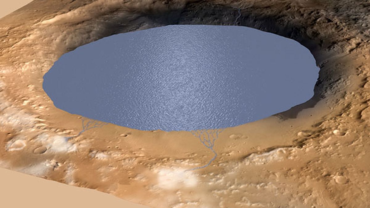 El Curiosity exploró un cráter en Marte que fue un enorme lago