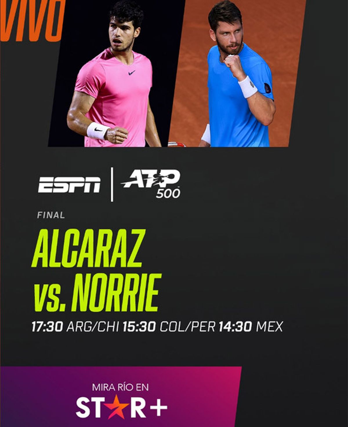 Carlos Alcaraz vs. Cameron Norrie: hora y TV de la final del Río Open