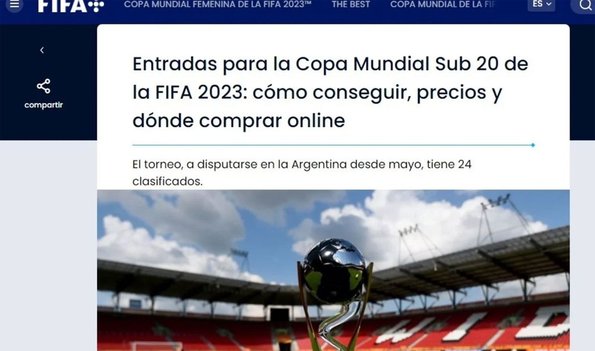 Entradas Mundial Sub 20 Argentina 2023: qué se sabe de la venta de boletos