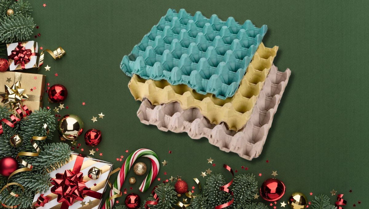 Con un maple o cartón de huevos, crea una hermosa guirnalda con pinitos ...