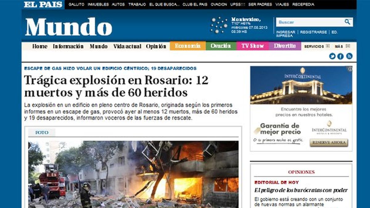 Los diarios del mundo reflejaron en sus portadas la explosión en Rosario