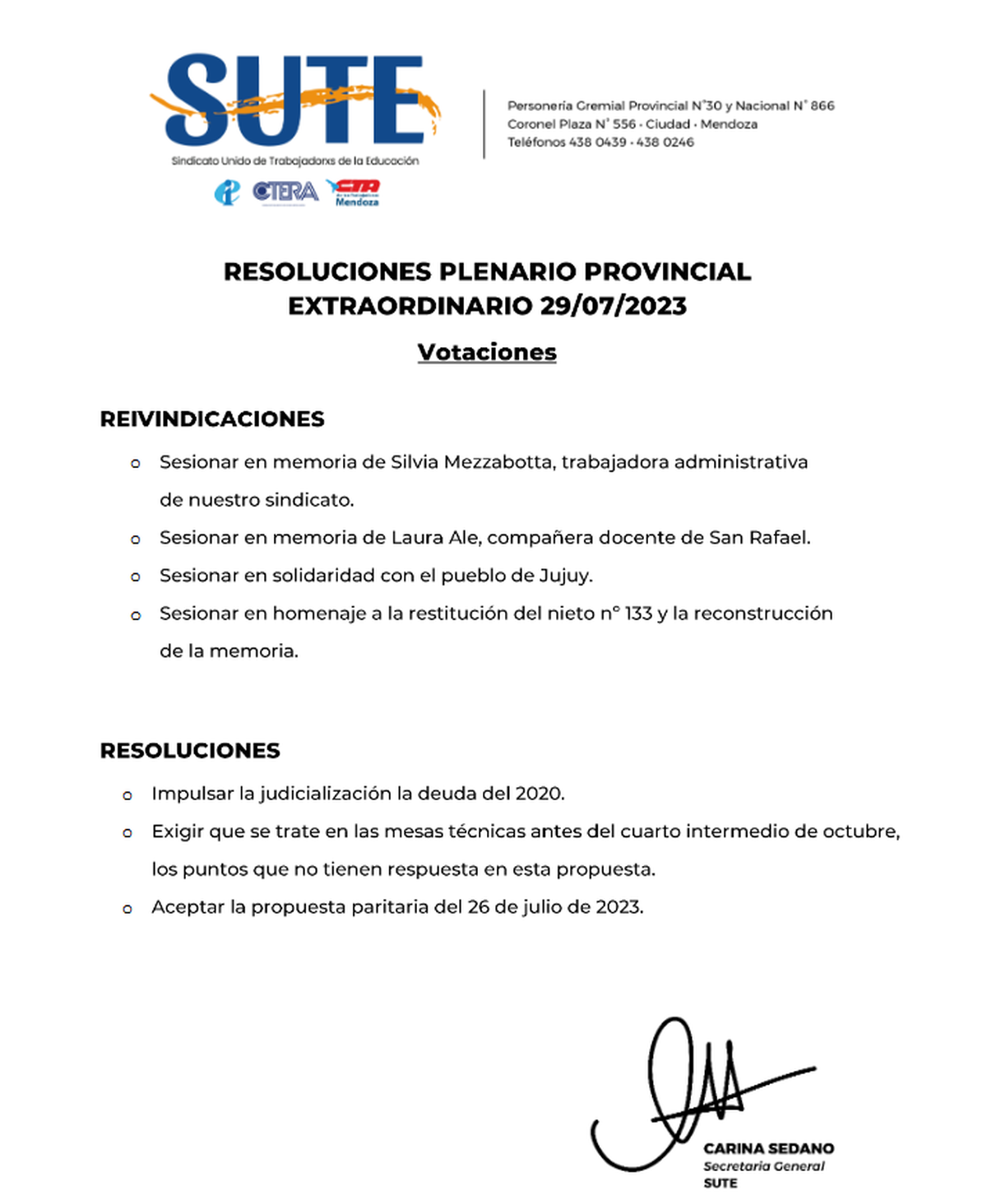 El Sute Aceptó La Oferta Salarial Del Gobierno Y Judicializará La Deuda