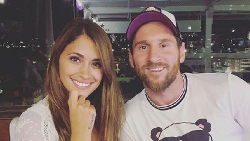 Leo Messi y Anto Roccuzzo, al palo con Los Palmeras
