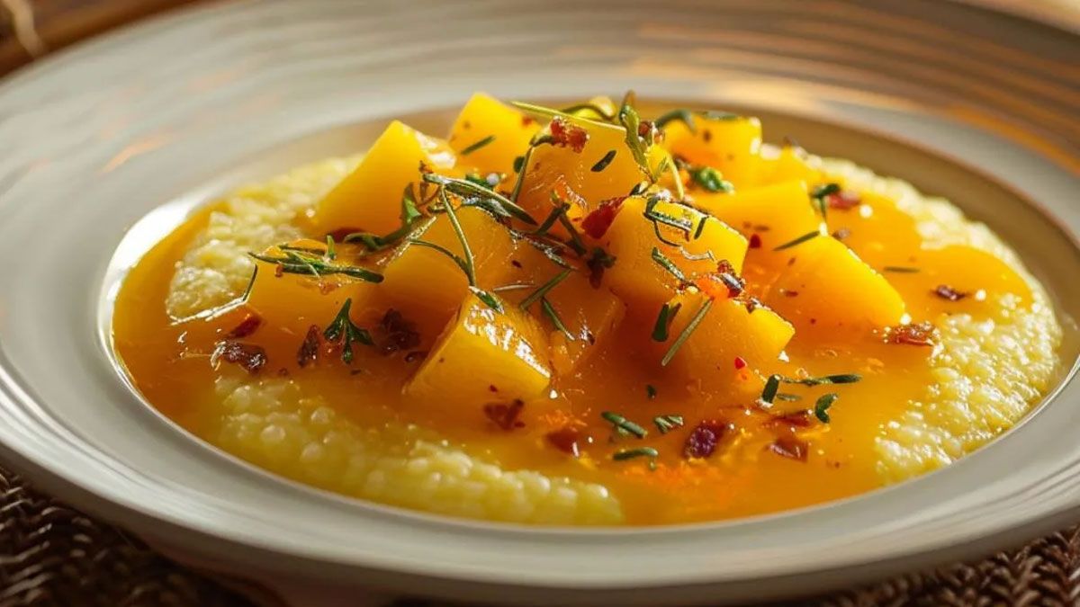 Polenta de calabaza cremosa, la receta riquísima en 25 minutos