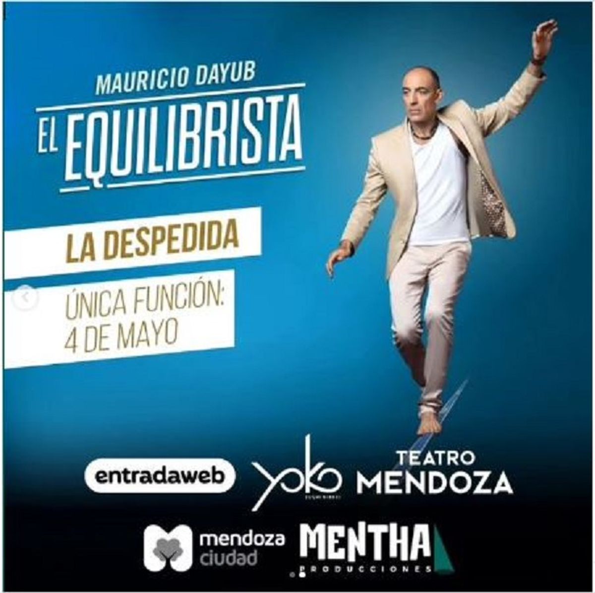 Mauricio Dayub presenta El equilibrista en el Teatro Mendoza