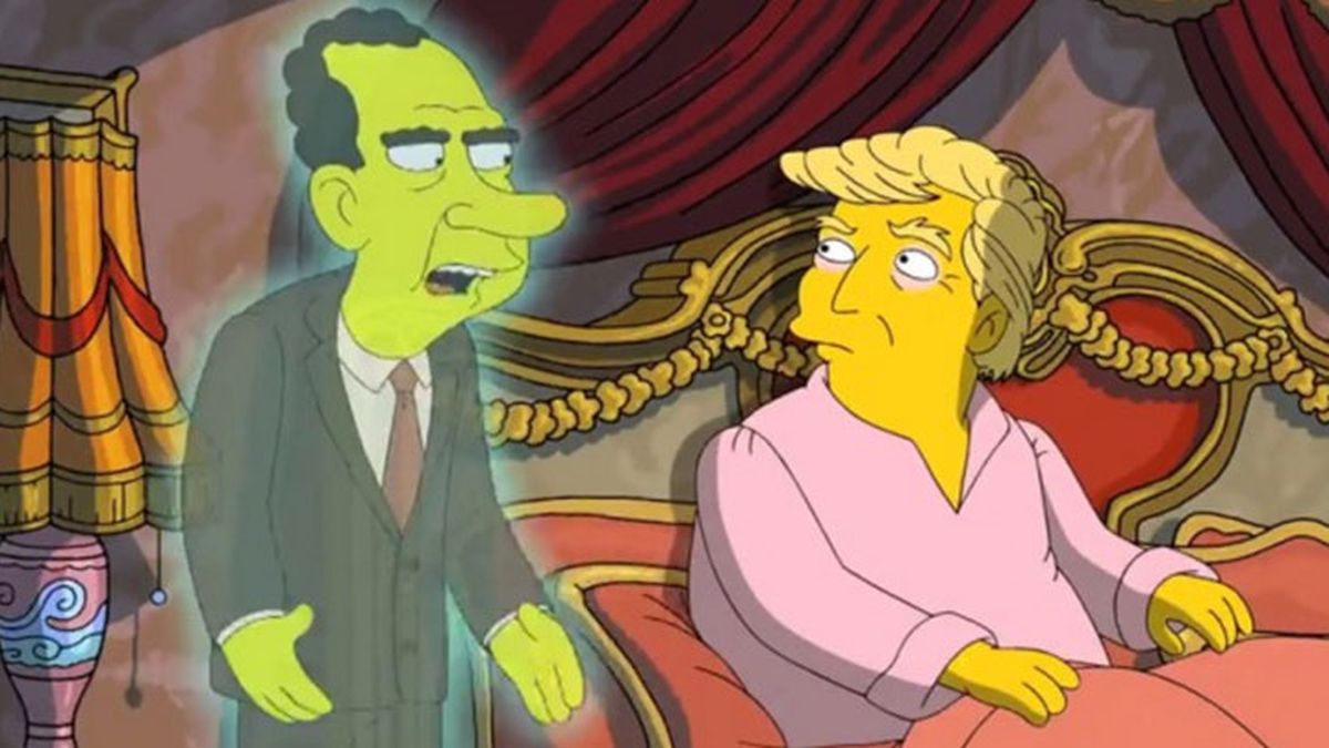 Donald Trump recibe la visita del fantasma de Richard Nixon en Los Simpsons