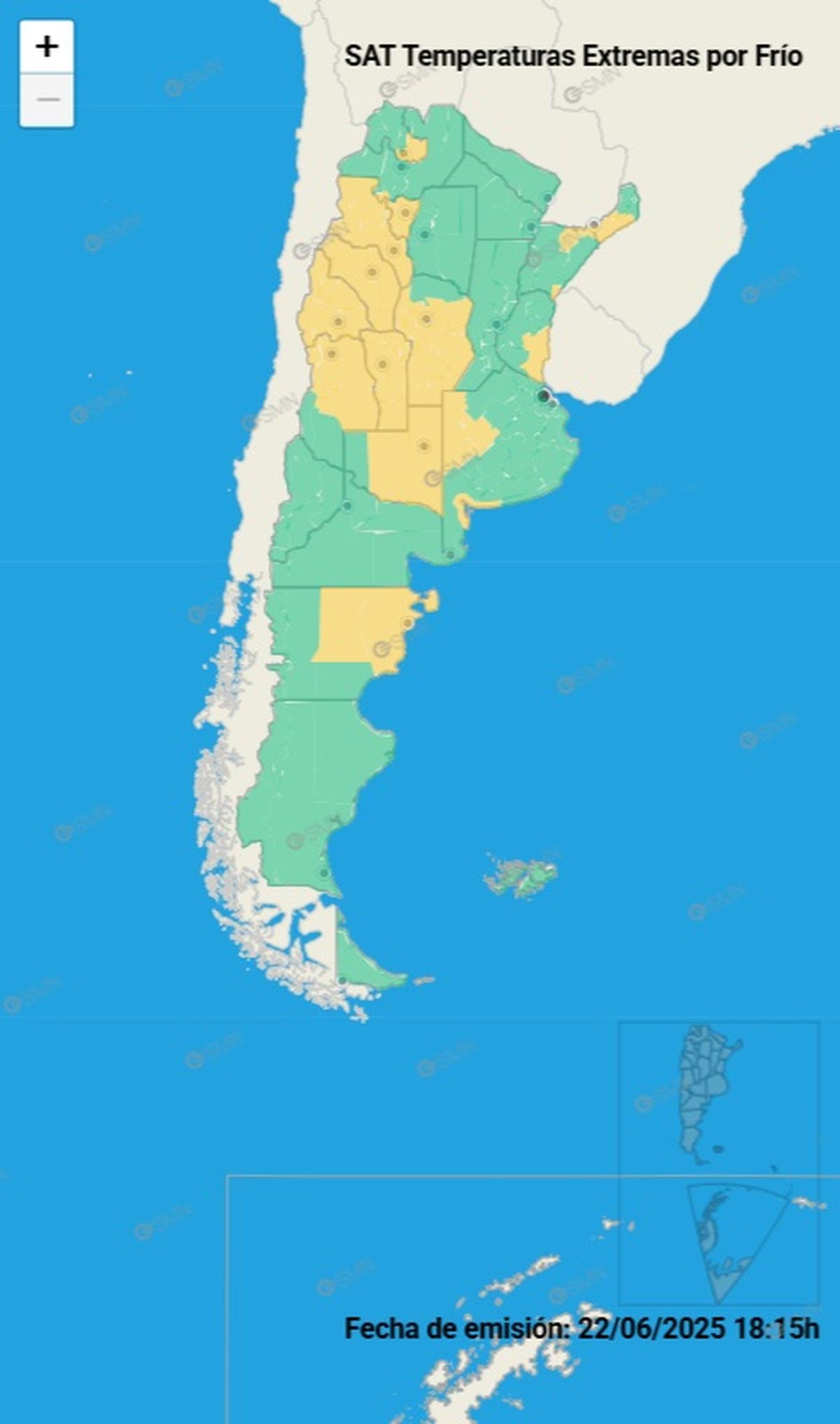 Alerta en la mayoría del país por temperaturas extremadamente frías ...