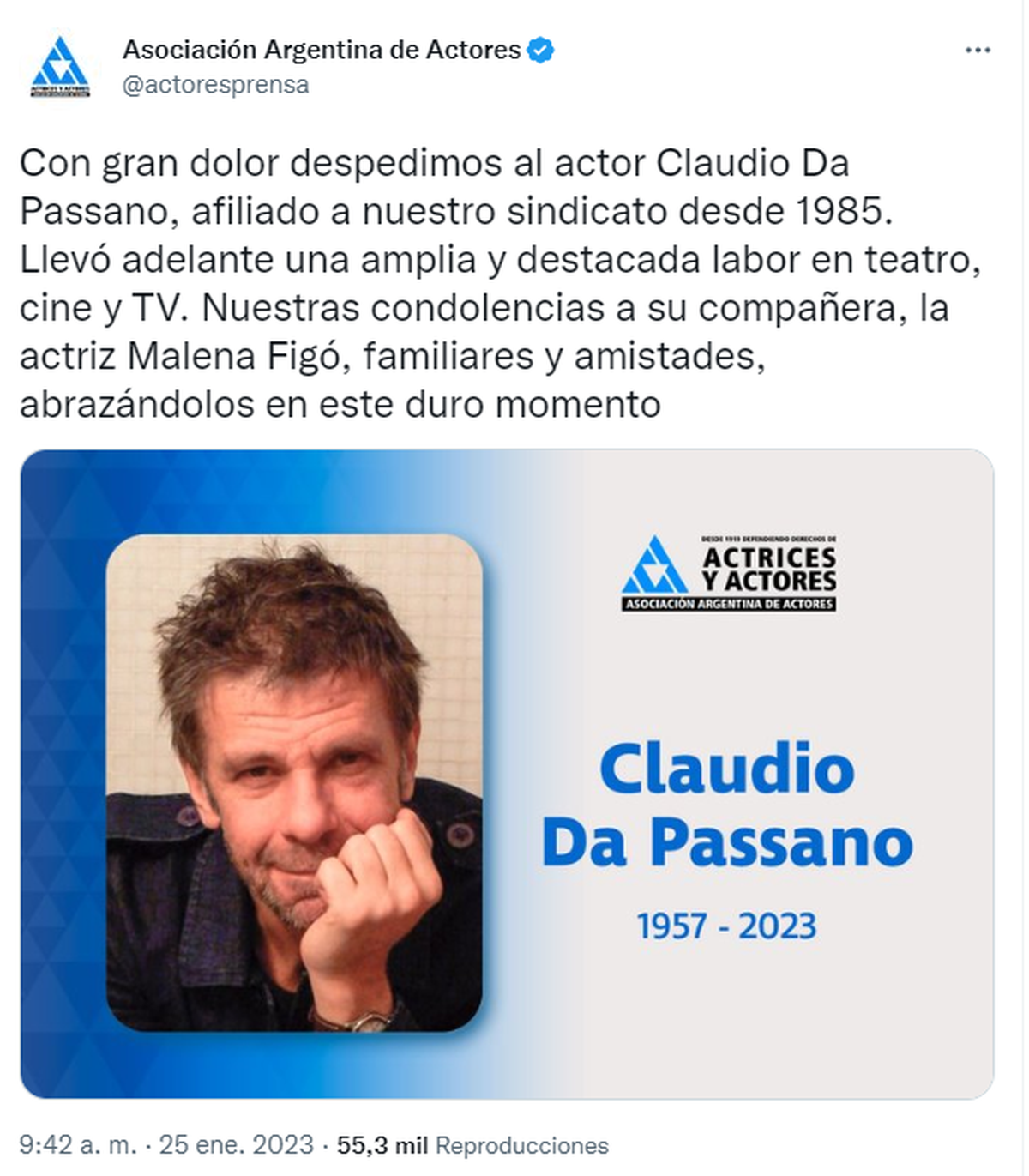 Murió Claudio da Passano, actor de Argentina, 1985