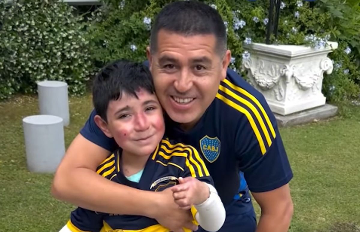 Francisco cumplió su sueño y conoció a Juan Román Riquelme, su mejor bálsamo contra la piel de ...