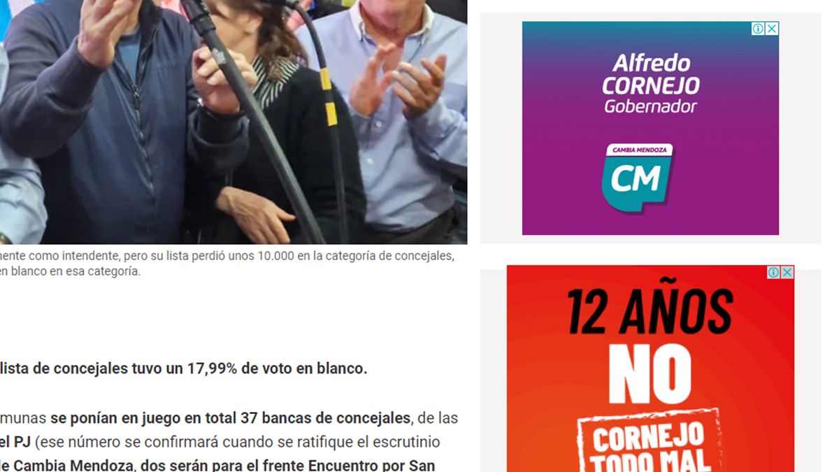 Cornejo todo mal, la campaña publicitaria que De Marchi pagó a Google a ...