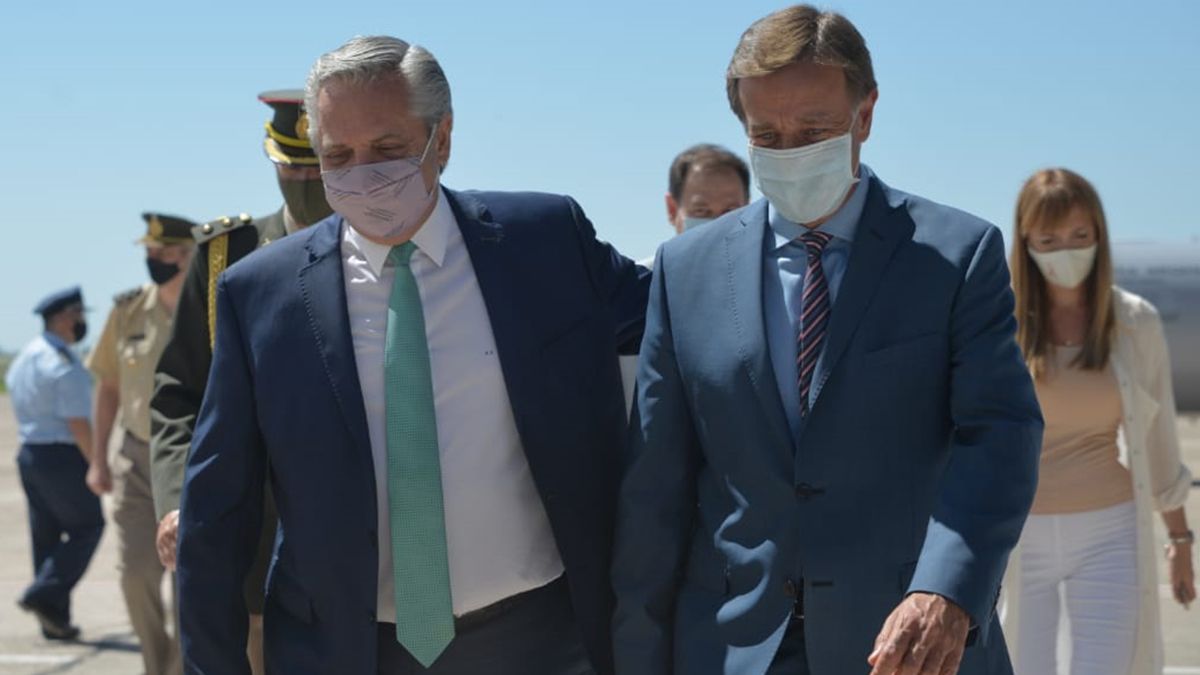 Suarez y Anabel recibieron al presidente Alberto Fernández