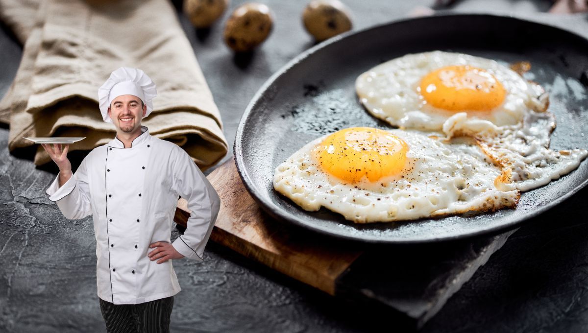 Cómo hacer huevos fritos sin que salpiquen al freírlos, según un ...