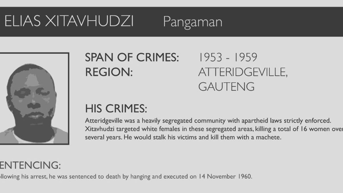 Pangaman, el homicida sudafricano que mató y mutiló a 16 mujeres blancas