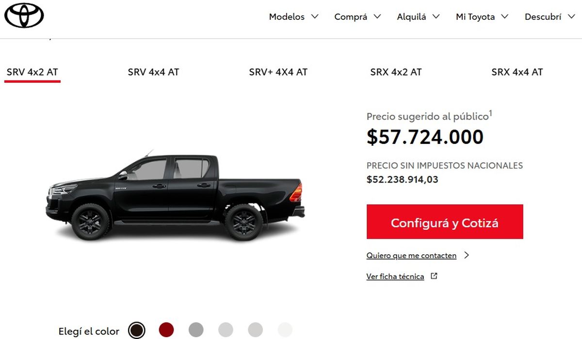 Esto cuesta la Toyota Hilux en todas sus versiones, en julio del 2025