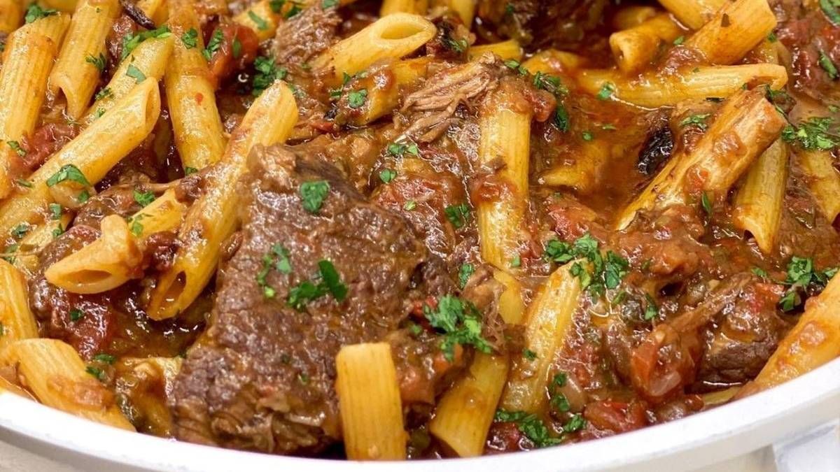 Guiso de fideos con carne, la receta exquisita en 30 minutos