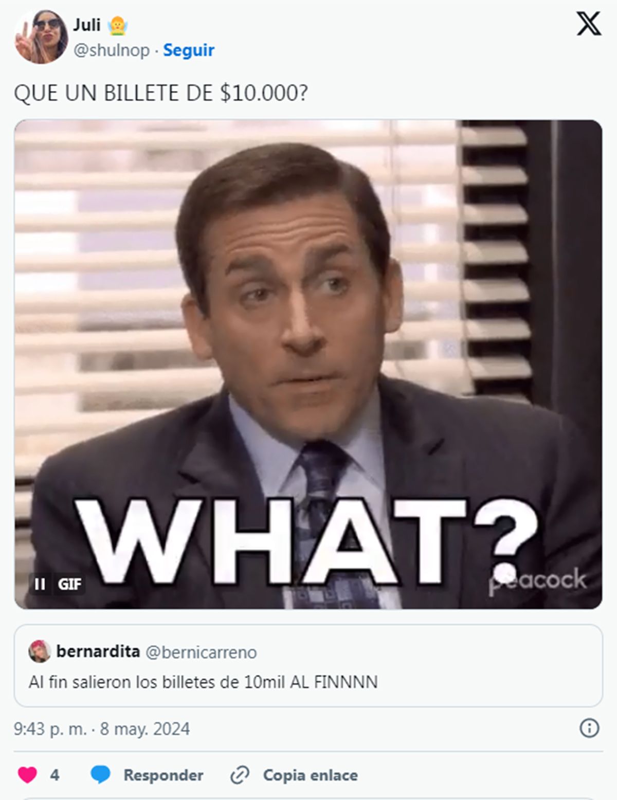 Billete de $10.000: revuelo en las redes sociales y memes implacables