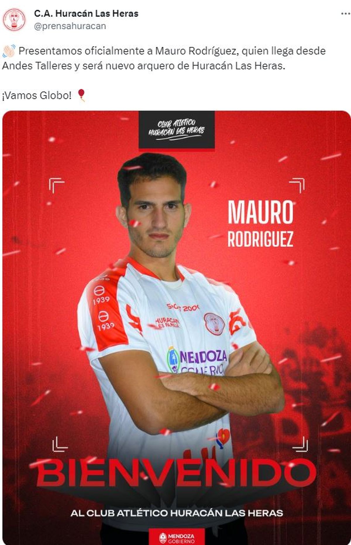 Claudio Ulloa y su alegría por volver a Huracán Las Heras