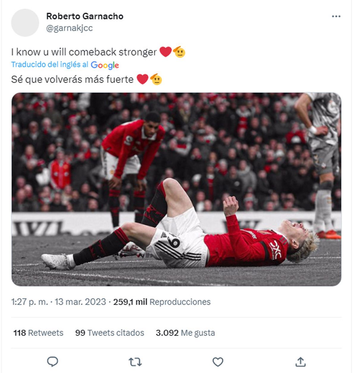 Alejandro Garnacho y una pésima noticia para la Selección argentina