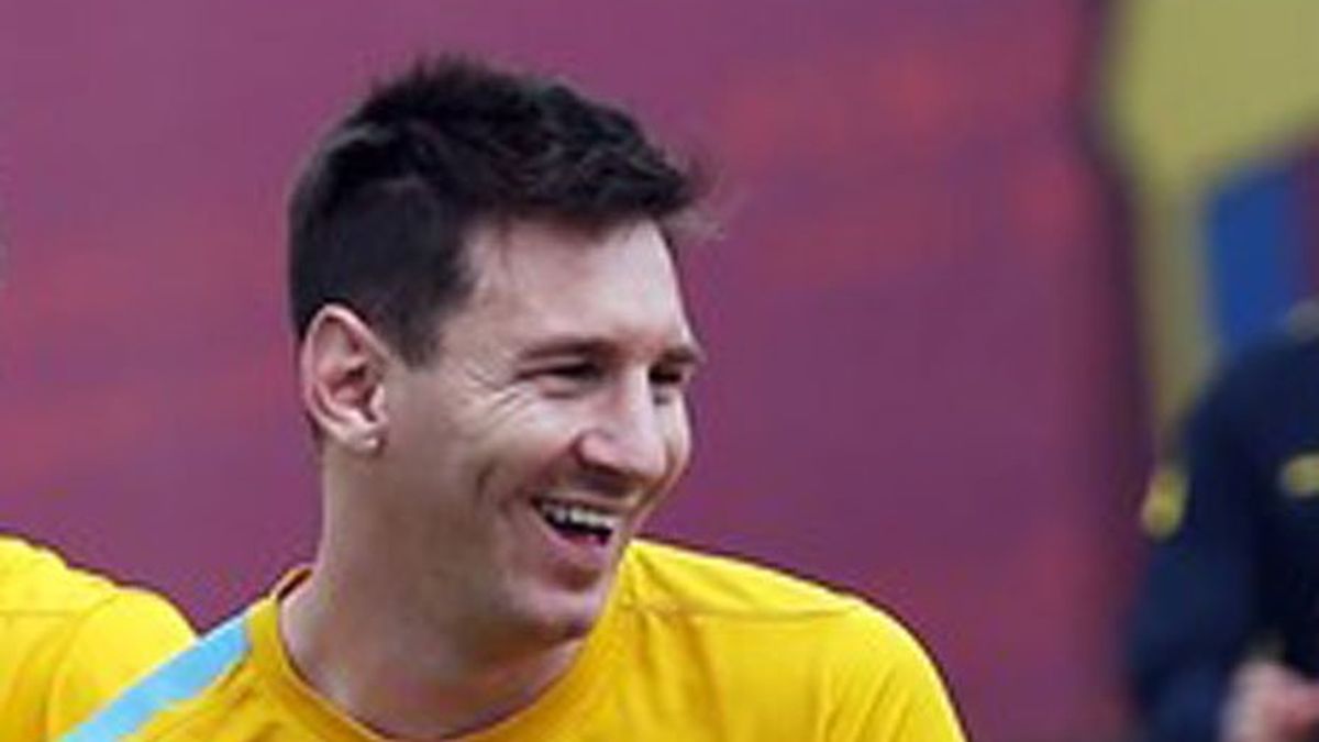 Messi se motró muy feliz y se lo dedicó a sus compañeros
