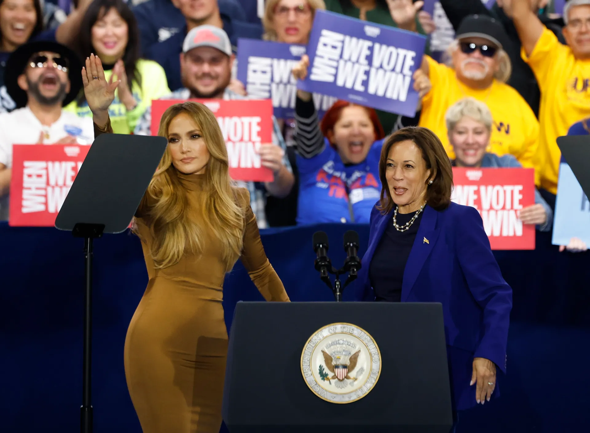 Jennifer Lopez y la banda Maná dieron su apoyo a Kamala Harris en un ...