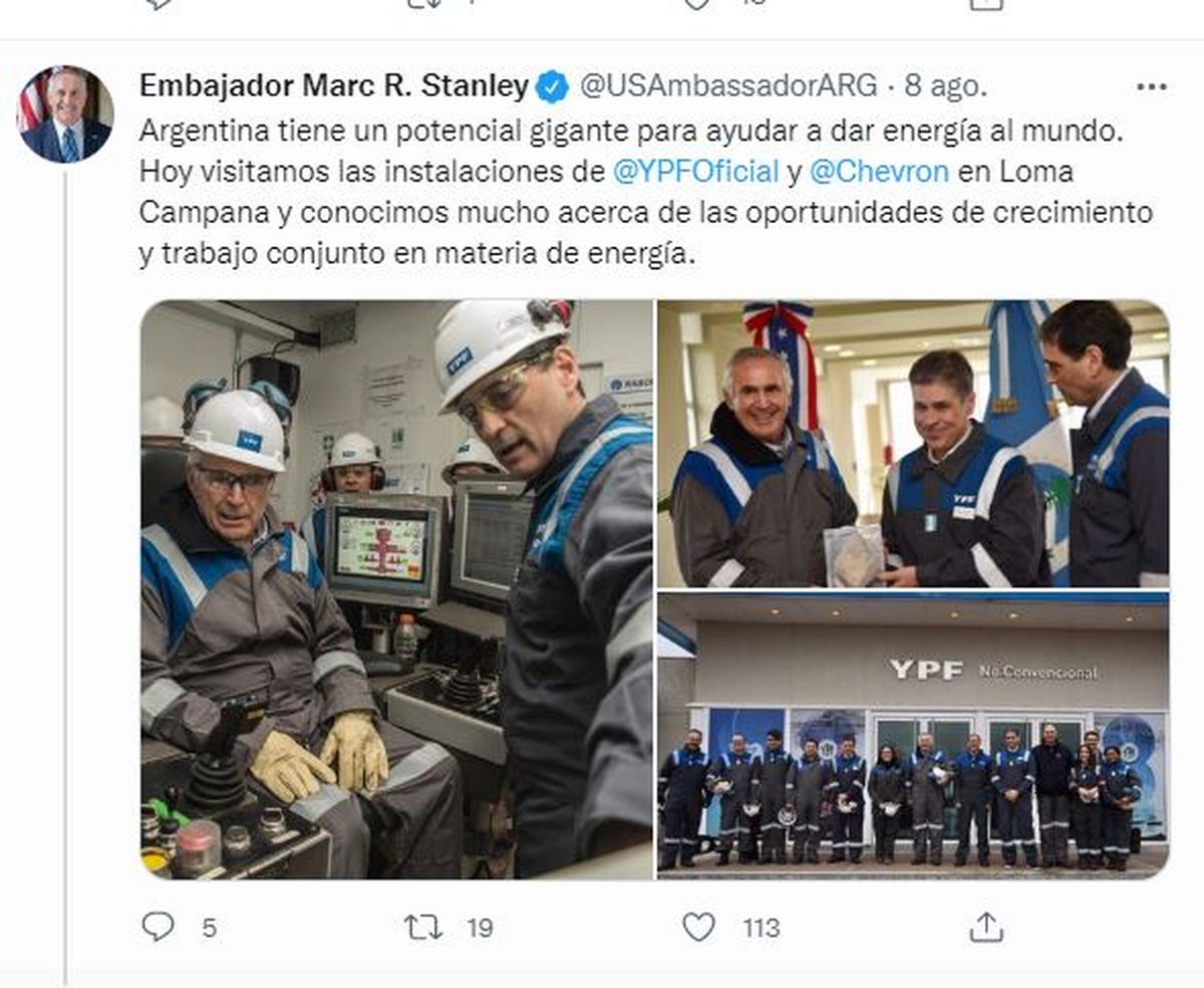 El embajador de Estados Unidos en la Argentina, Marc Stanley, recorrió ...